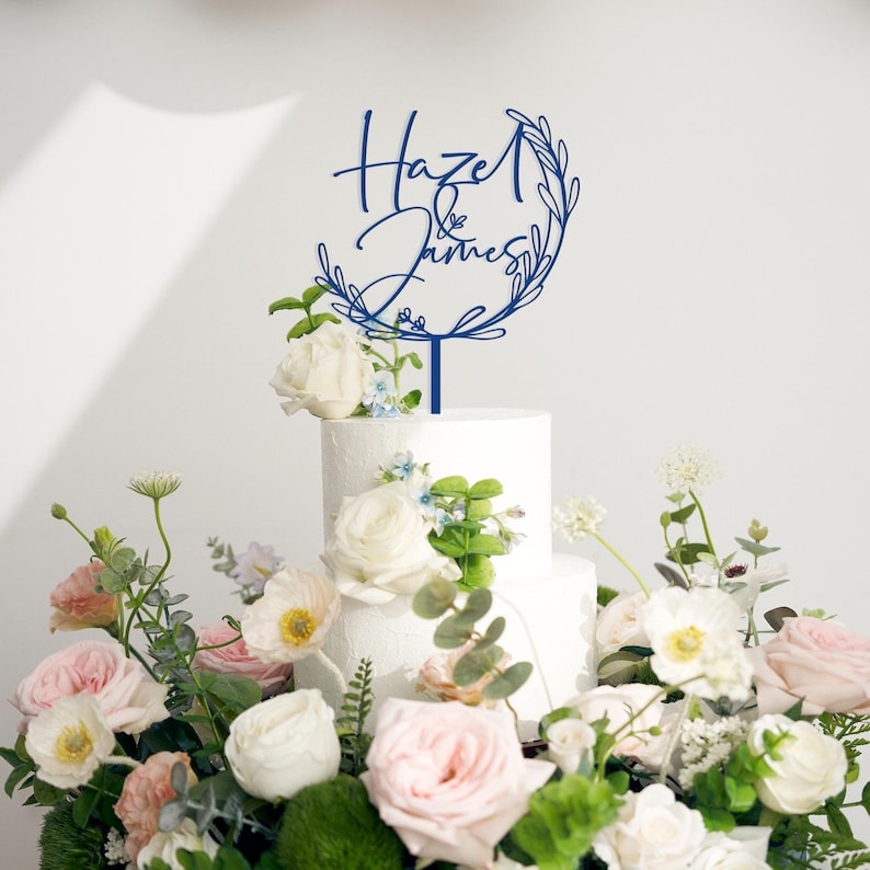 Custom Cake Topper for Wedding Couples, Rustic Cake Topper,personalized ...
