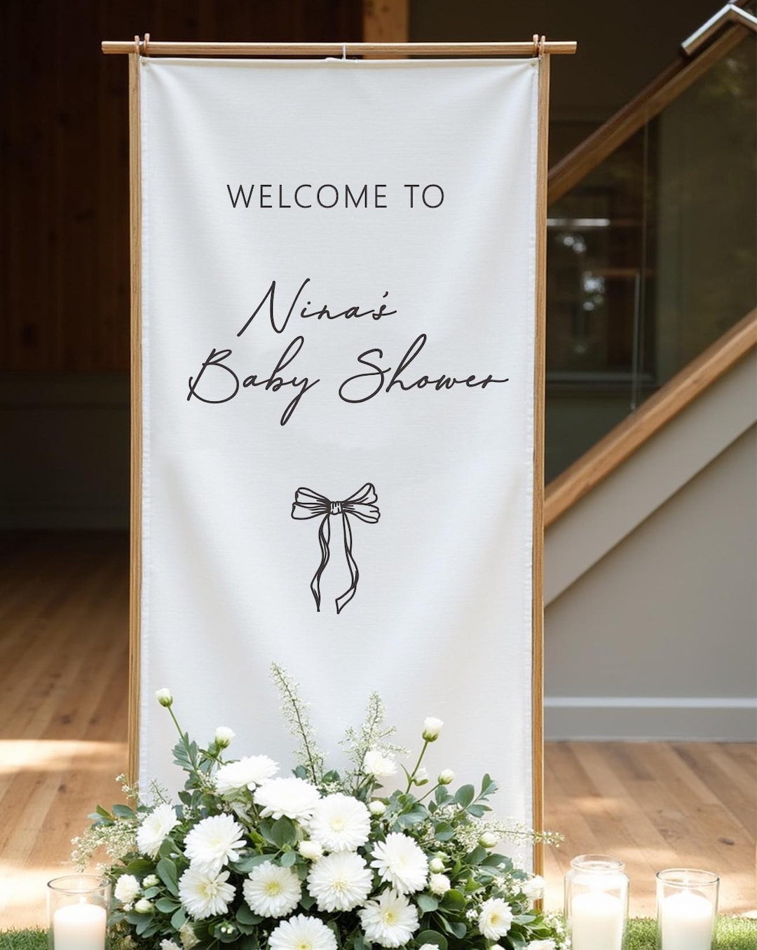 Custom Baby Shower Sign, Fabric Baby Shower Sign, Hello Baby Sign, Baby ...