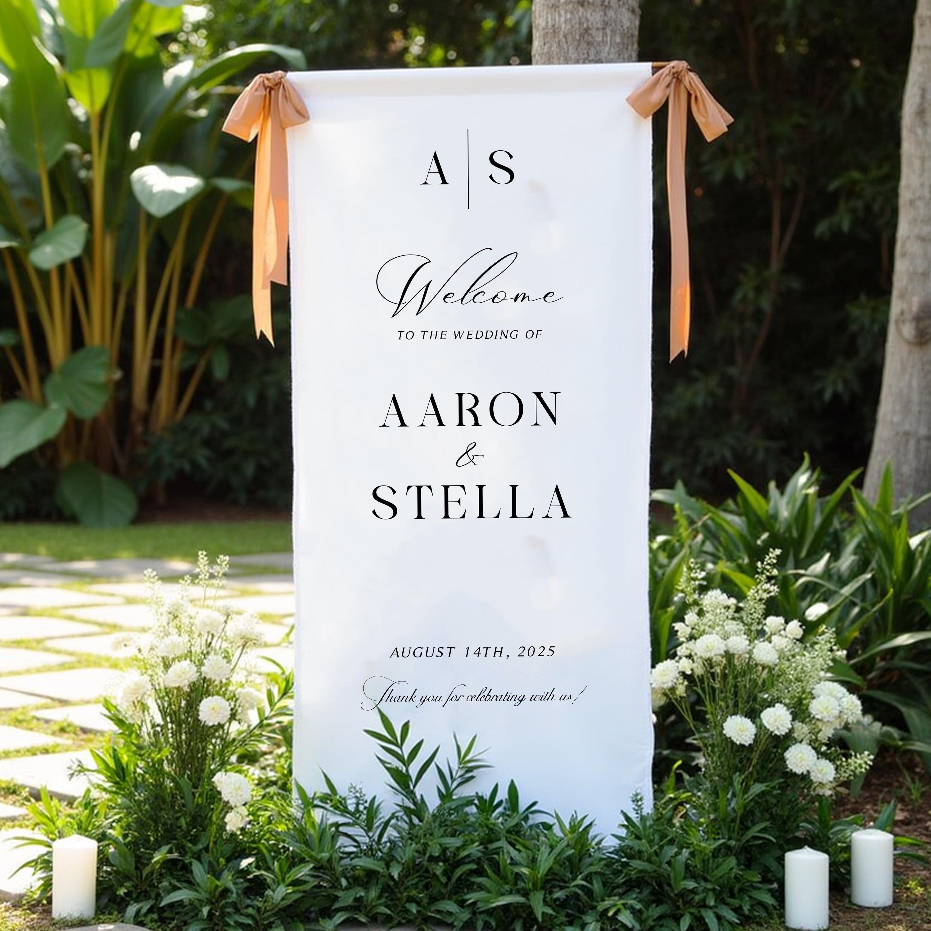 Fabric Wedding Welcome Sign，personalized Wedding Welcome Sign, Fabric ...