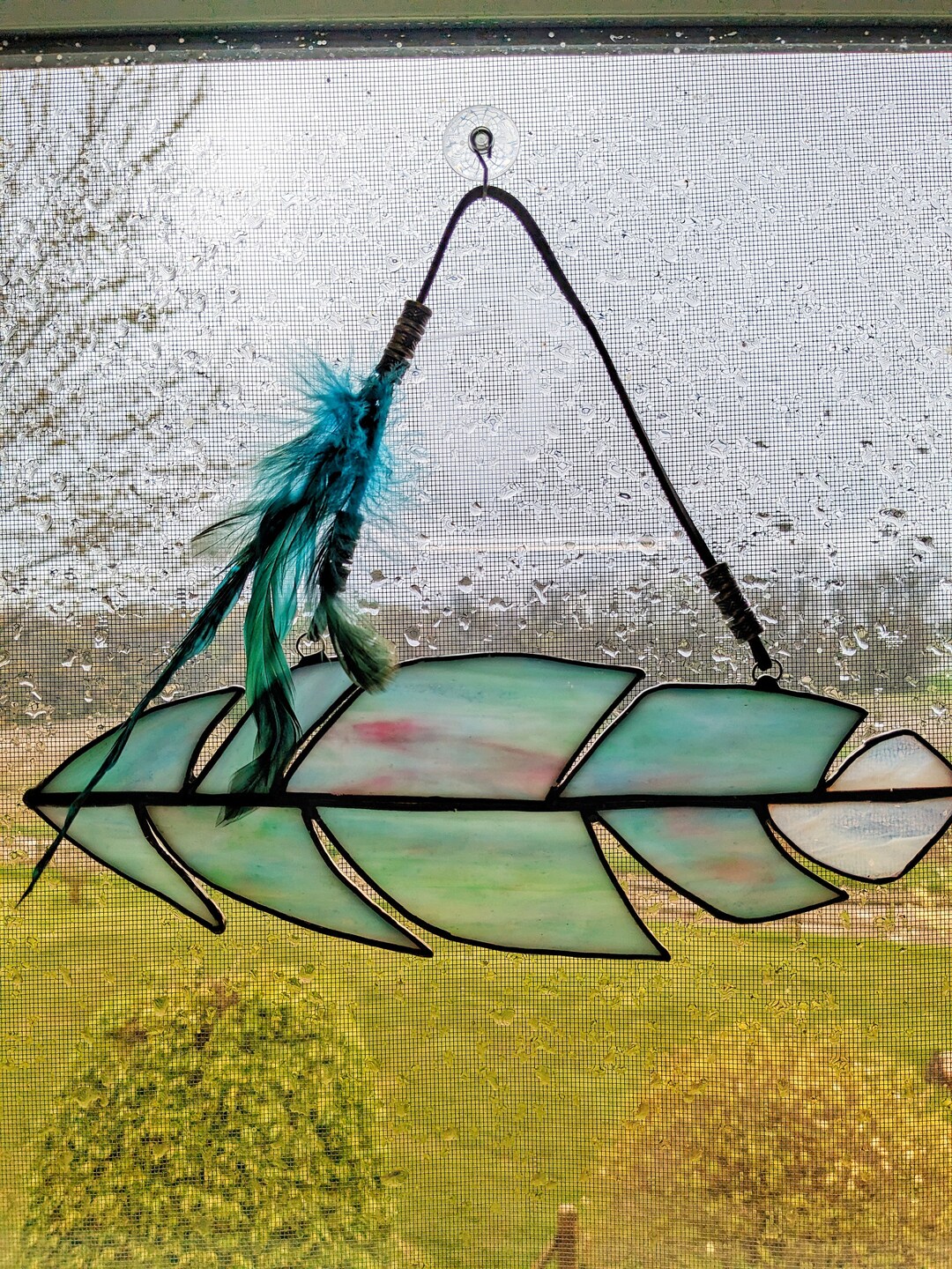 Large Stained Glass Feather Suncatcher - Etsy