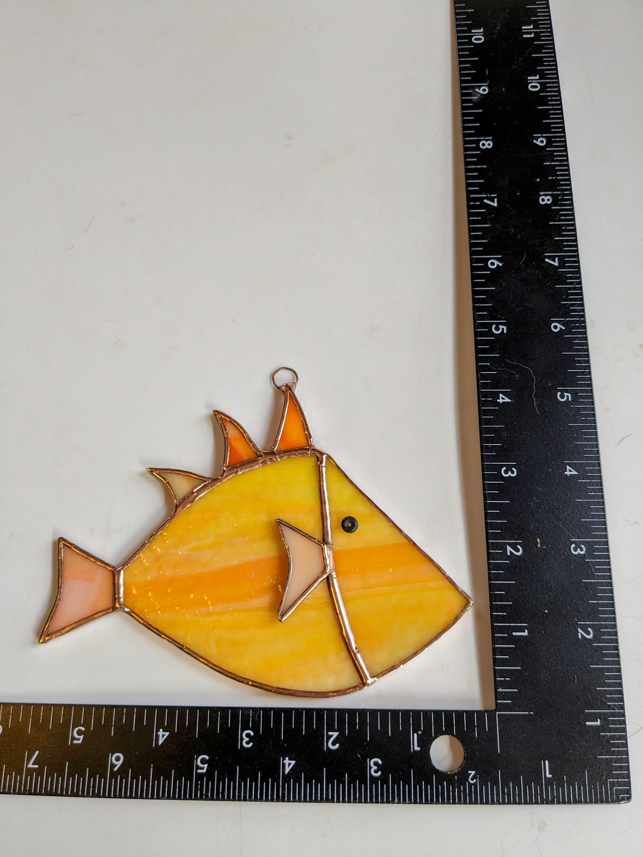 Stained Glass Gold Fish Suncatcher - Etsy