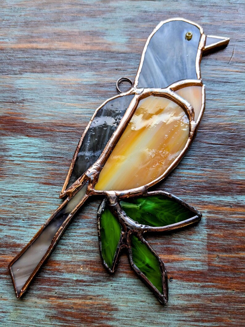 Stained Glass Robin Suncatcher Hanging - Etsy
