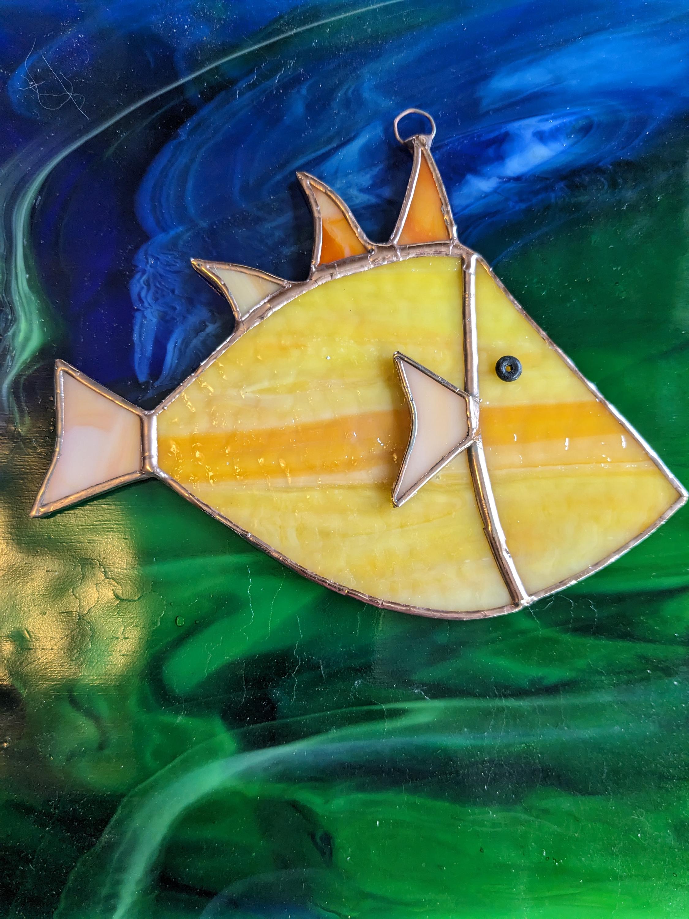 Stained Glass Gold Fish Suncatcher - Etsy