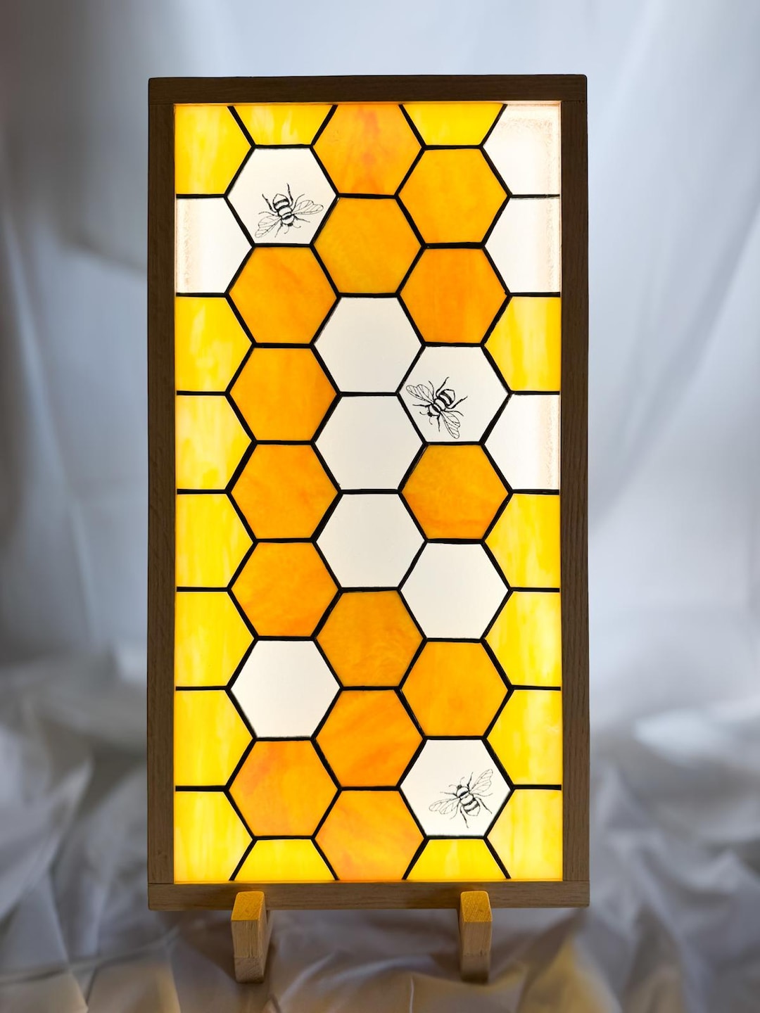 Honeycomb Stained Glass Light Box - Etsy