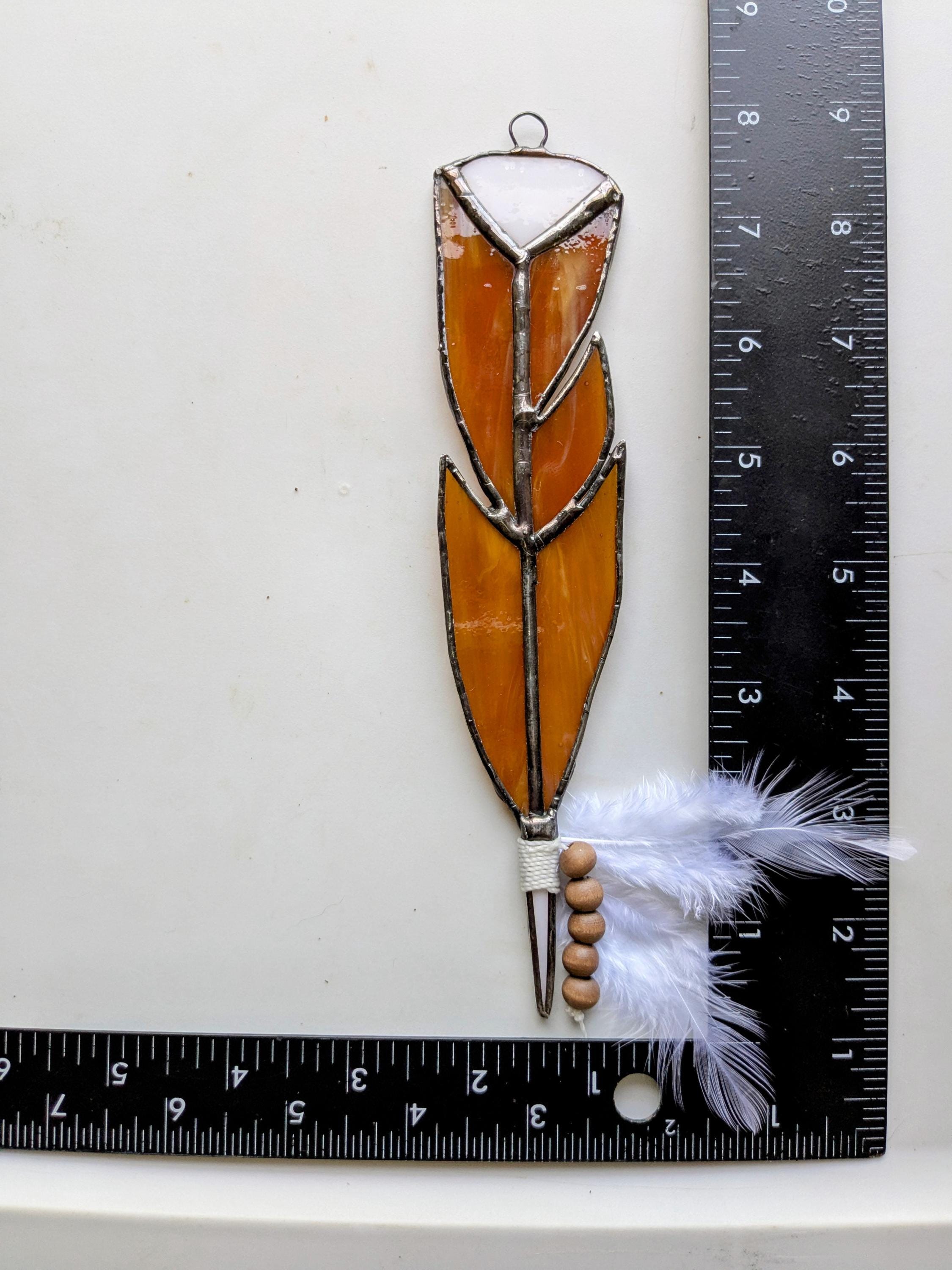 Stained Glass Red Tailed Hawk Feather Suncatcher Hanging - Etsy
