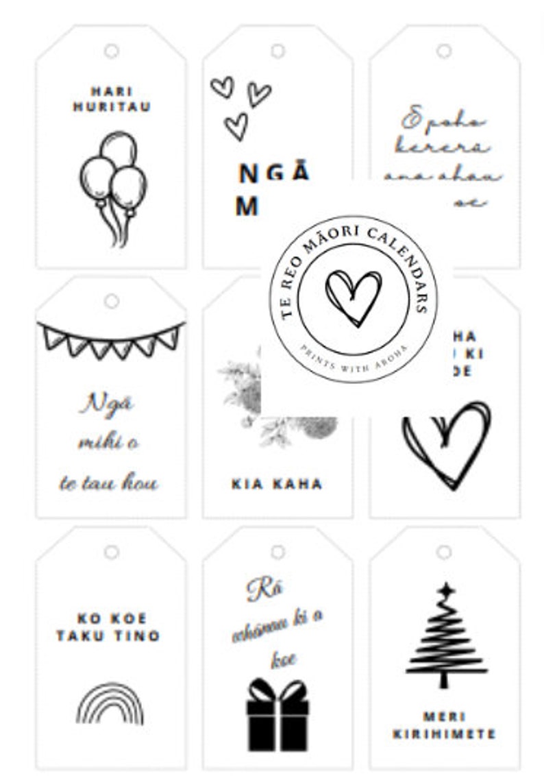 Te Reo Māori Gift Tags for Occasions - Etsy