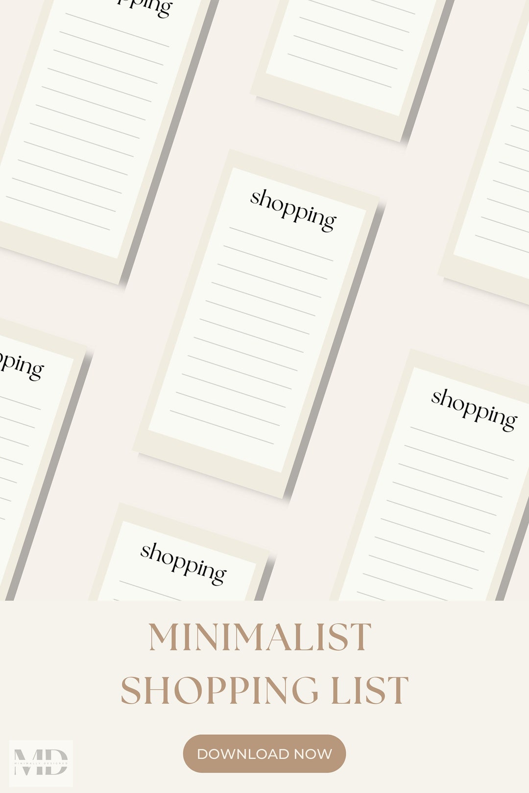 Minimalist Printable Shopping List, Instant Download, Minimalist ...
