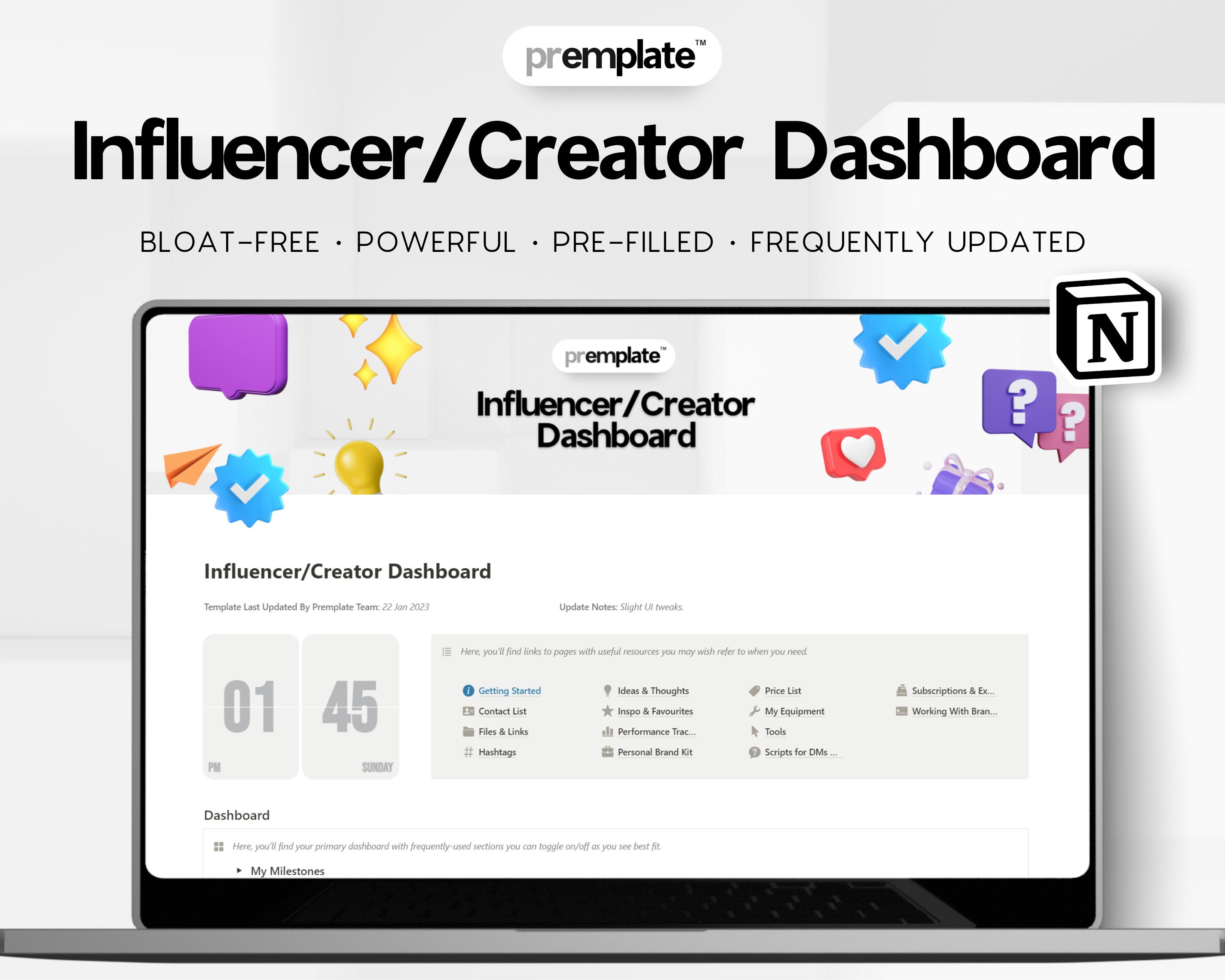 Influencer/creator Dashboard and Planner (2023) | Notion Template ...