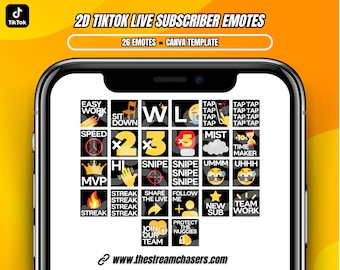 Tiktok LIVE Subscriber Emotes Canva Template: Simple 3D Visuals ...