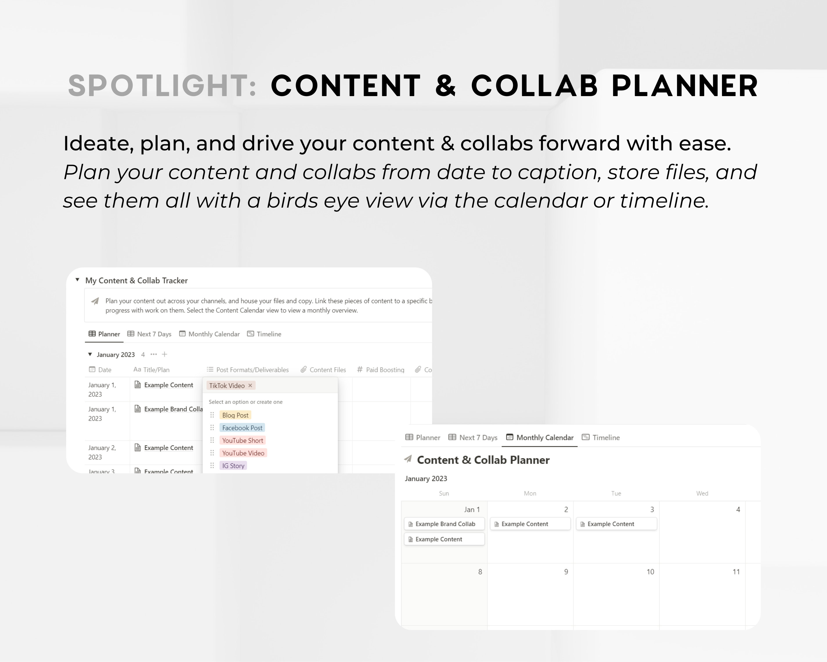 Influencer/creator Dashboard and Planner (2023) | Notion Template ...