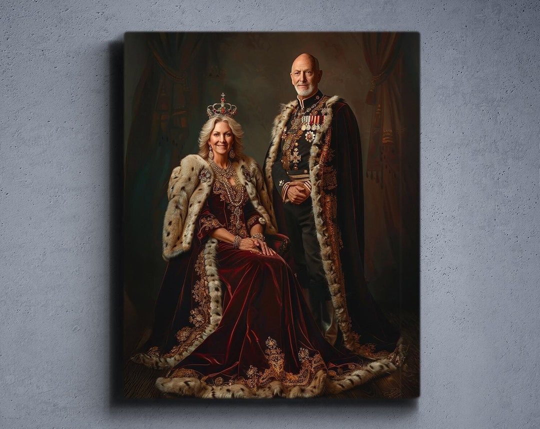 Couple Royal Portraits, Best Gift for Couple, Custom Couple Portraits ...