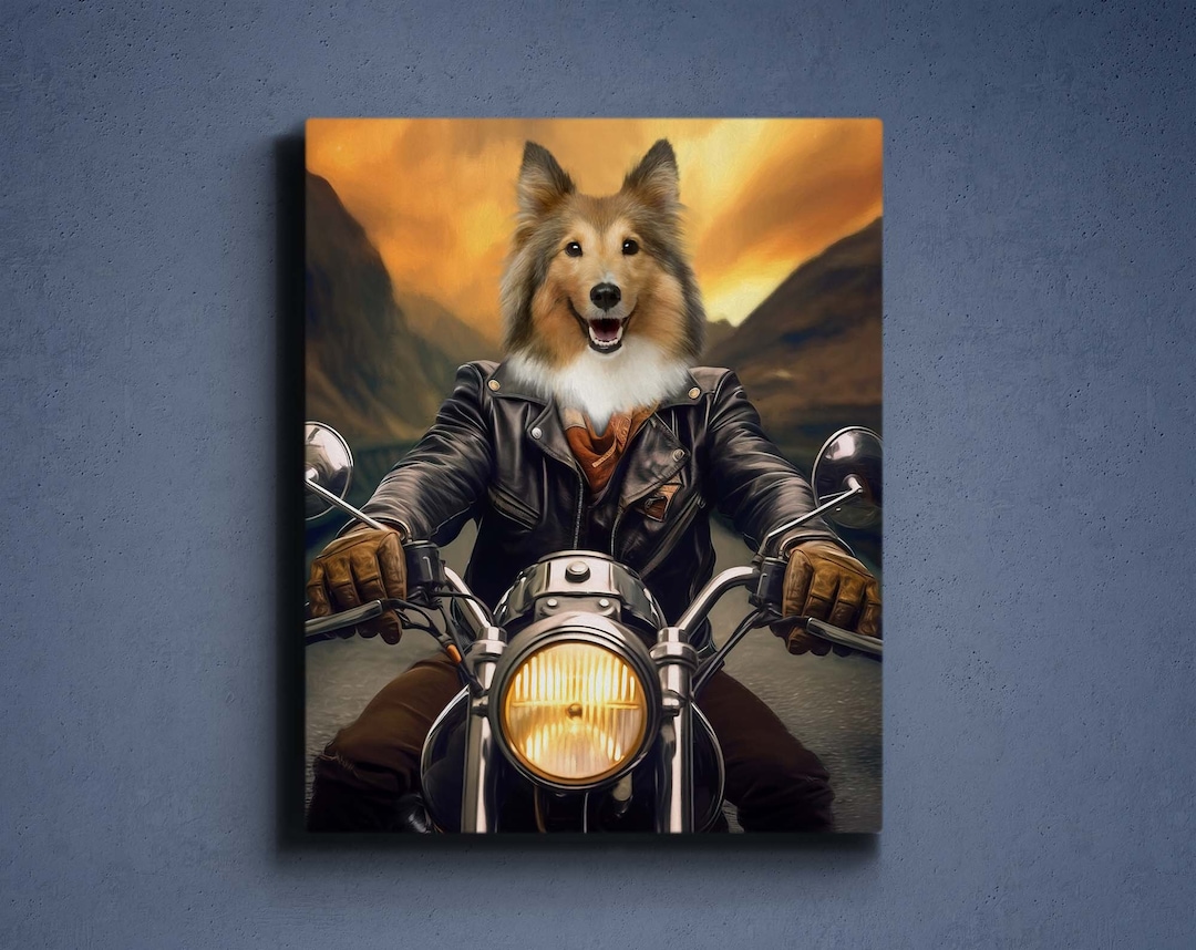 Custom Rider Pet Portrait, Custom Pet Portrait,costume Pet Biker ...