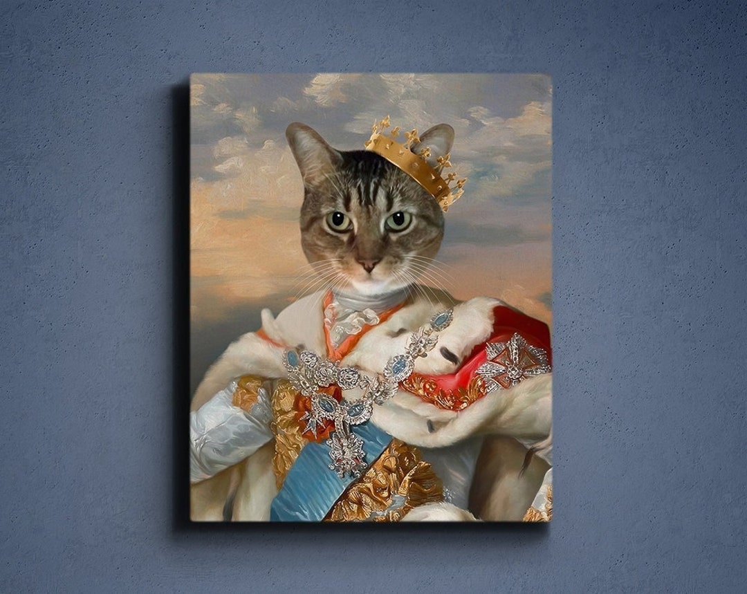 Custom King Pet Portrait,renaissance Pet Portrait, Personalized Pet ...