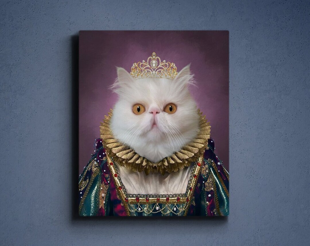 Custom Queen Pet Portrait, Royal Pet Portrait, Queen Cat, Queen Dog ...