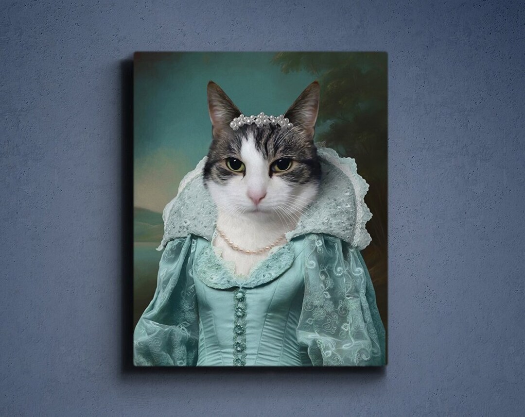 Custom Queen Pet Portrait, Royal Pet Portrait, Christmas Gift, Pet Loss ...