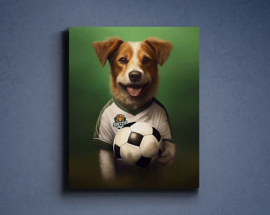 Custom Football Pet Portrait, Personalized Pet Sport, Custom Pet ...