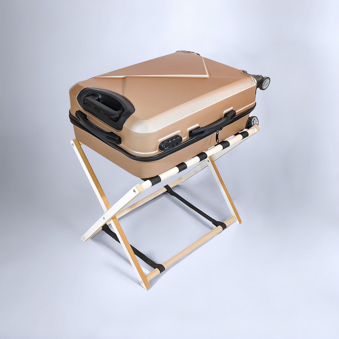 Foldable Wood Luggage Rack, Portable Outdoor Tray Stand, Minimalist ...