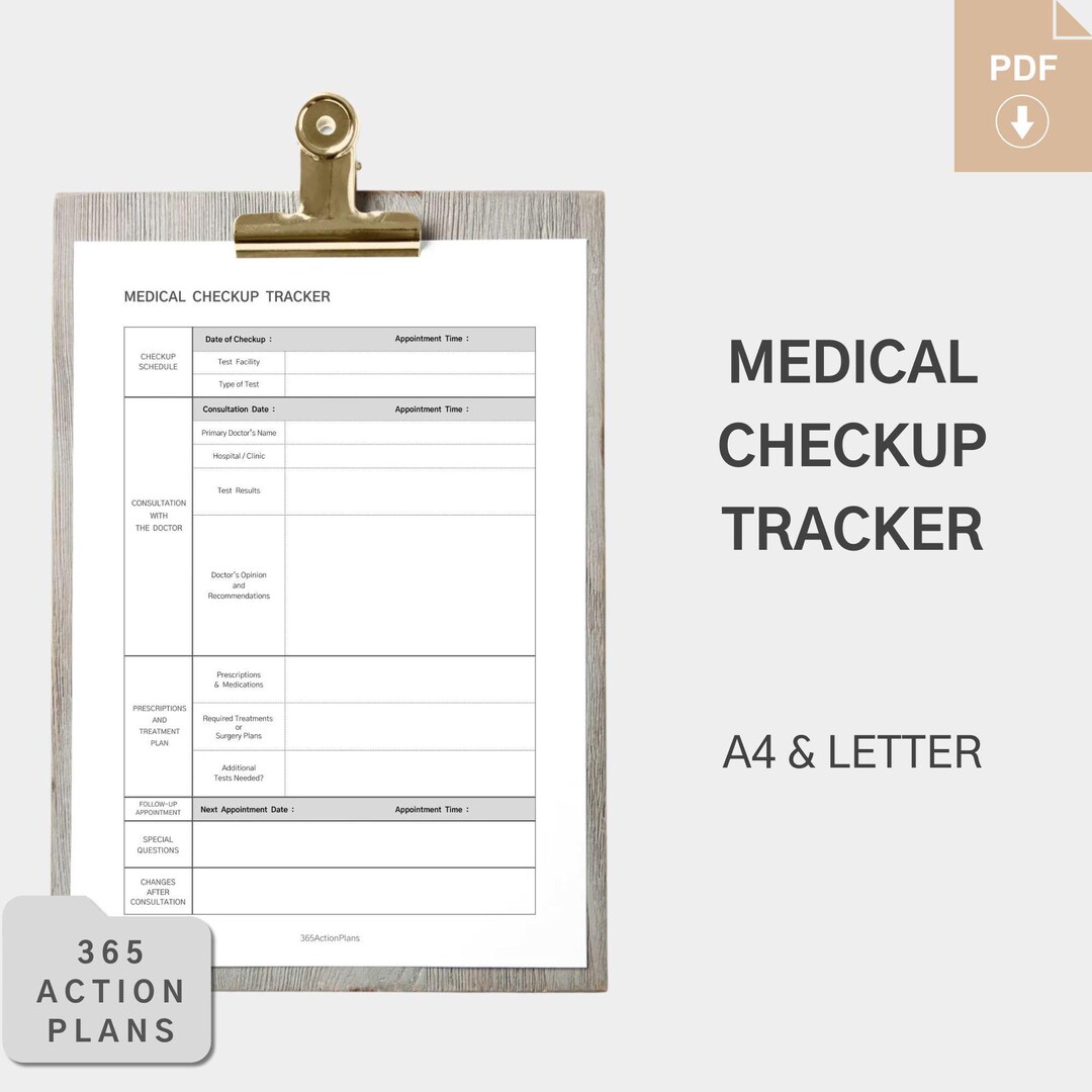 Medical Checkup Tracker - Health Monitoring and Appointment Log ...