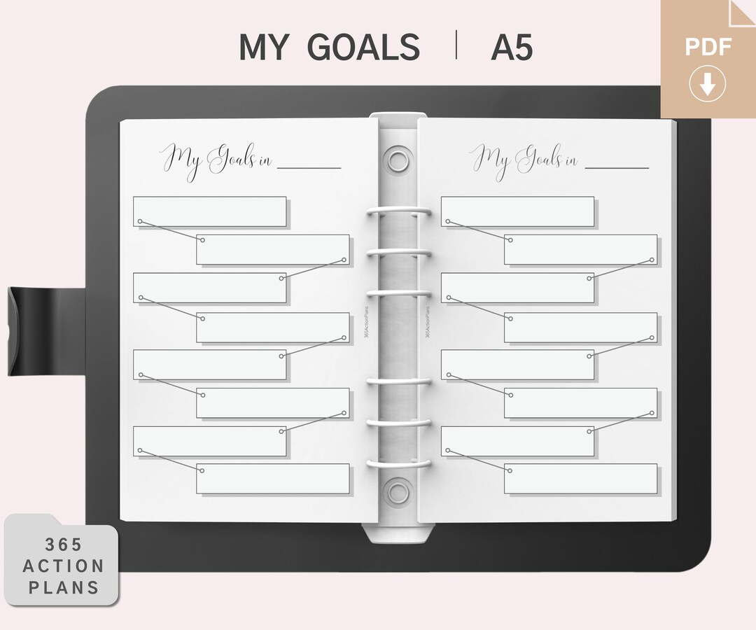My Goals Planner, A5 Printable Inserts, Life Goal Setting Journal ...
