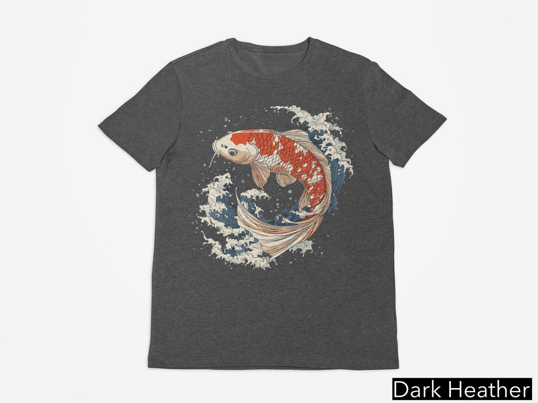 Vintage Style Japanese Koi Fish Shirt, Nautical Animal Asian Shirt, Art ...