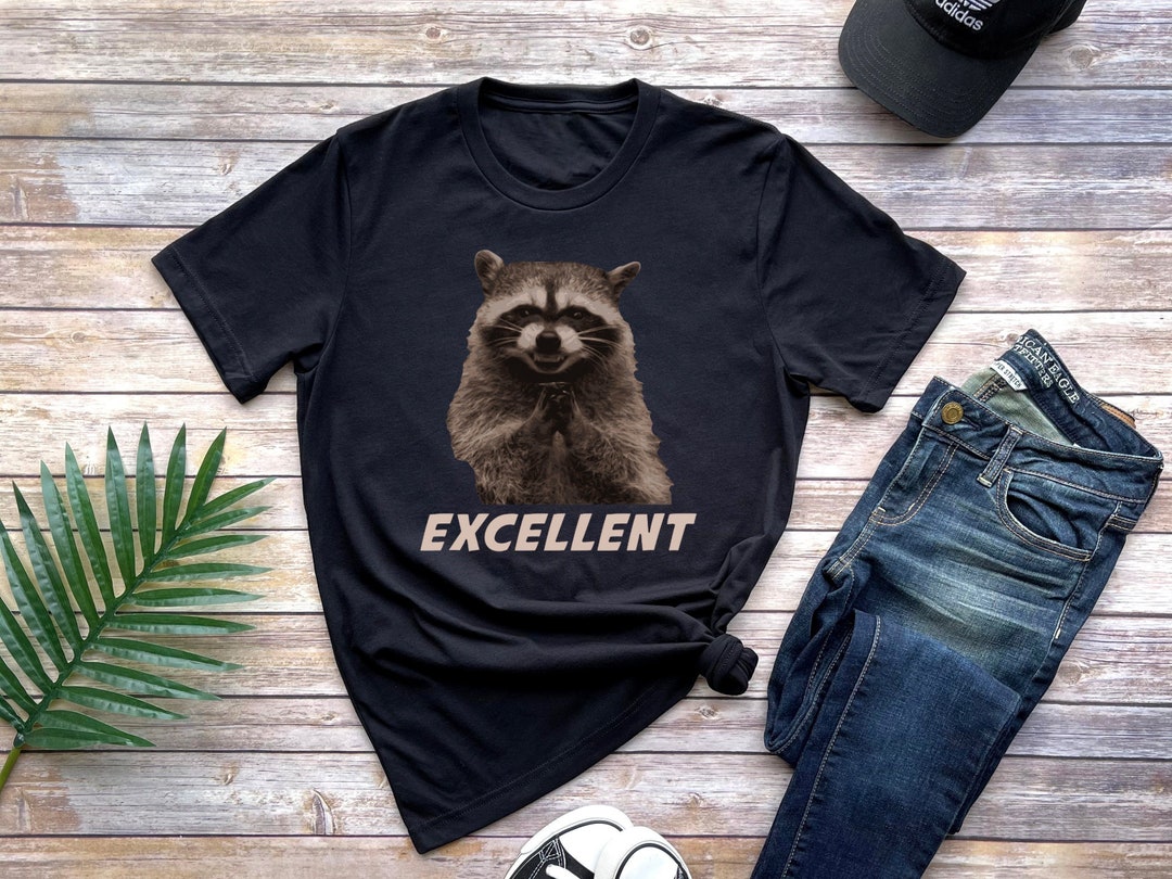 Excelente camiseta de mapache de trazado malvado, camisas de amante de ...