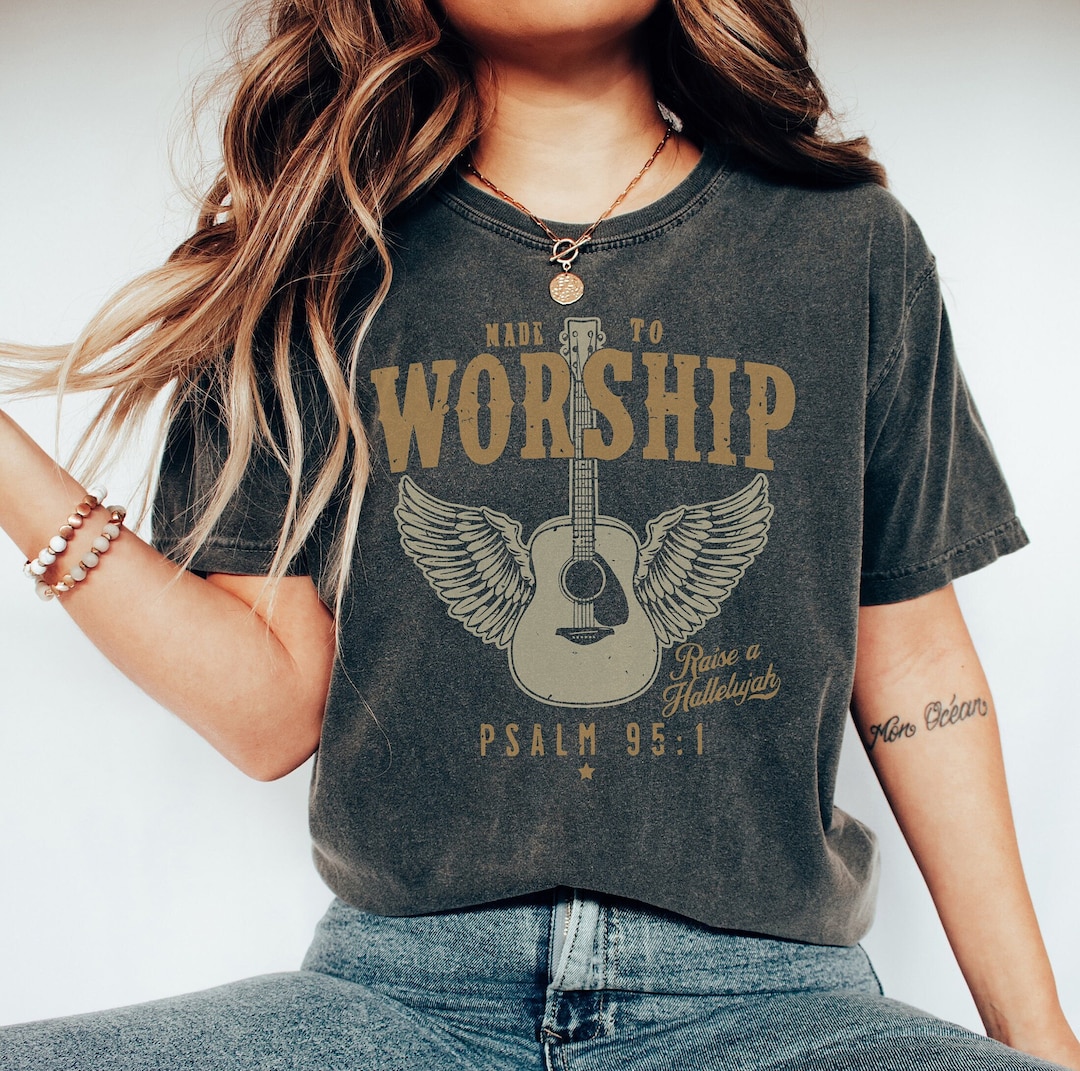 Worship Psalm 95 Faith Shirt, Bible Verse Shirts, Boho Christian Shirts for Women, Trendy ...