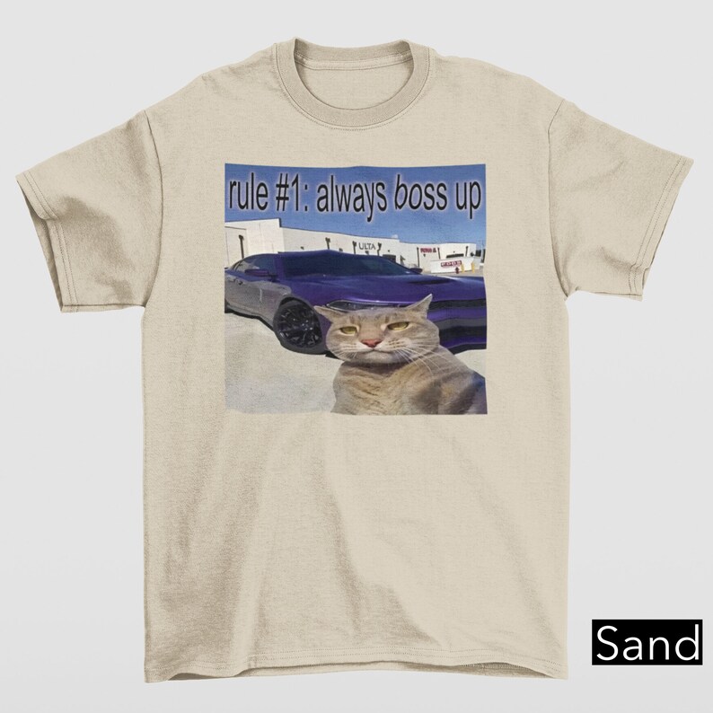 Rule 1 Always Boss up Shirt, Funny Parody Tshirt, Cat Meme Shirts ...