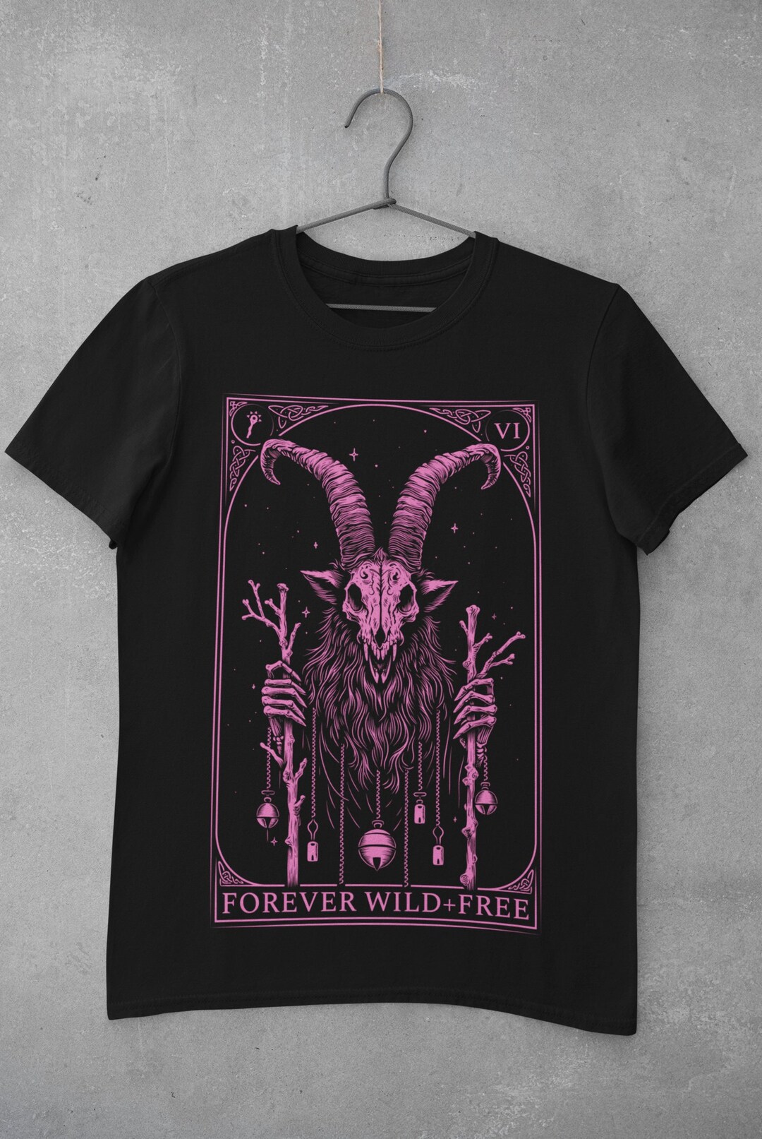 Krampus Art Christmas Unisex Black T Shirt With Pink Print - Etsy UK