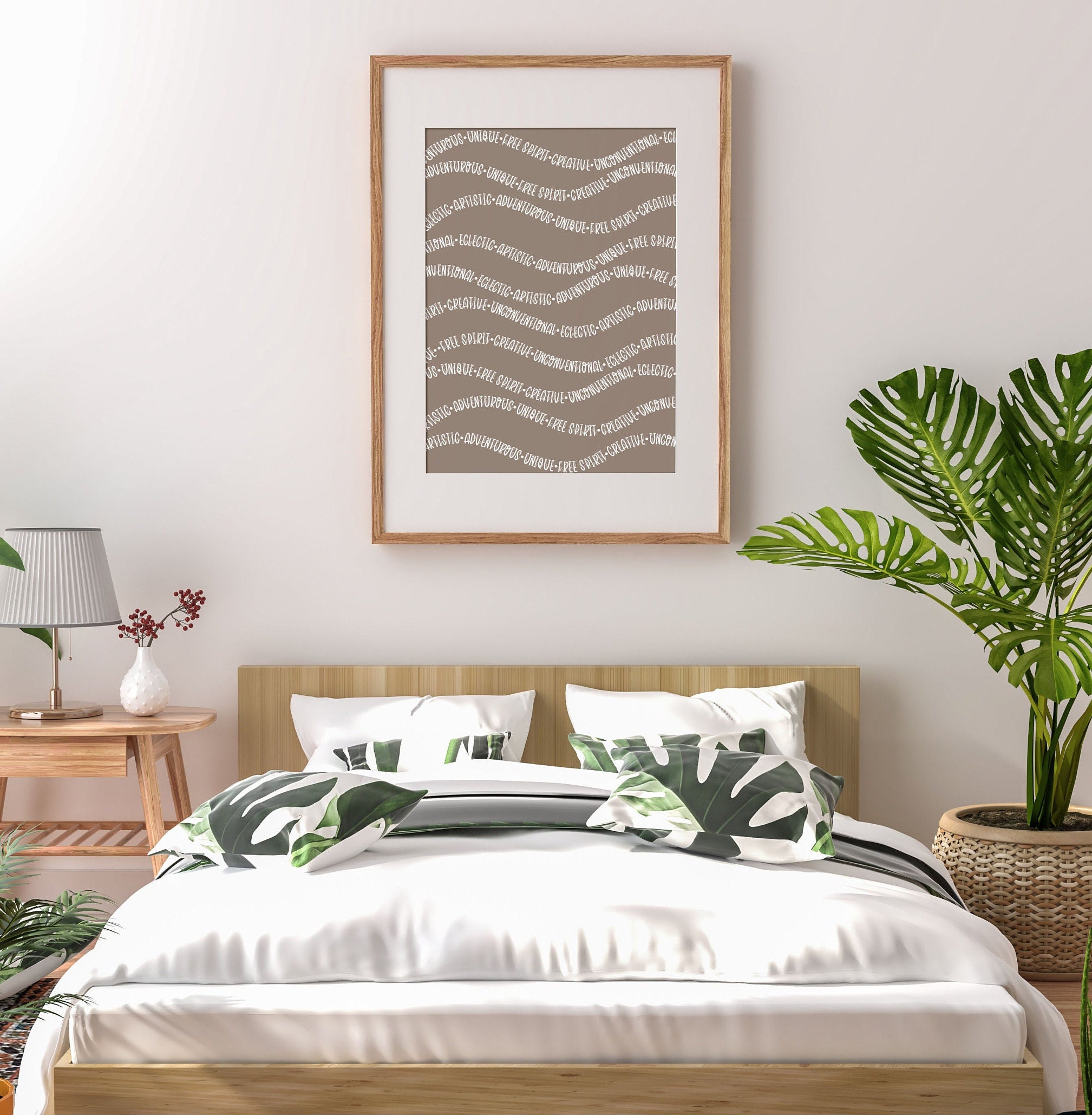 Boho Words of Affirmation Printable Wall Art Digital Download, Neutral ...