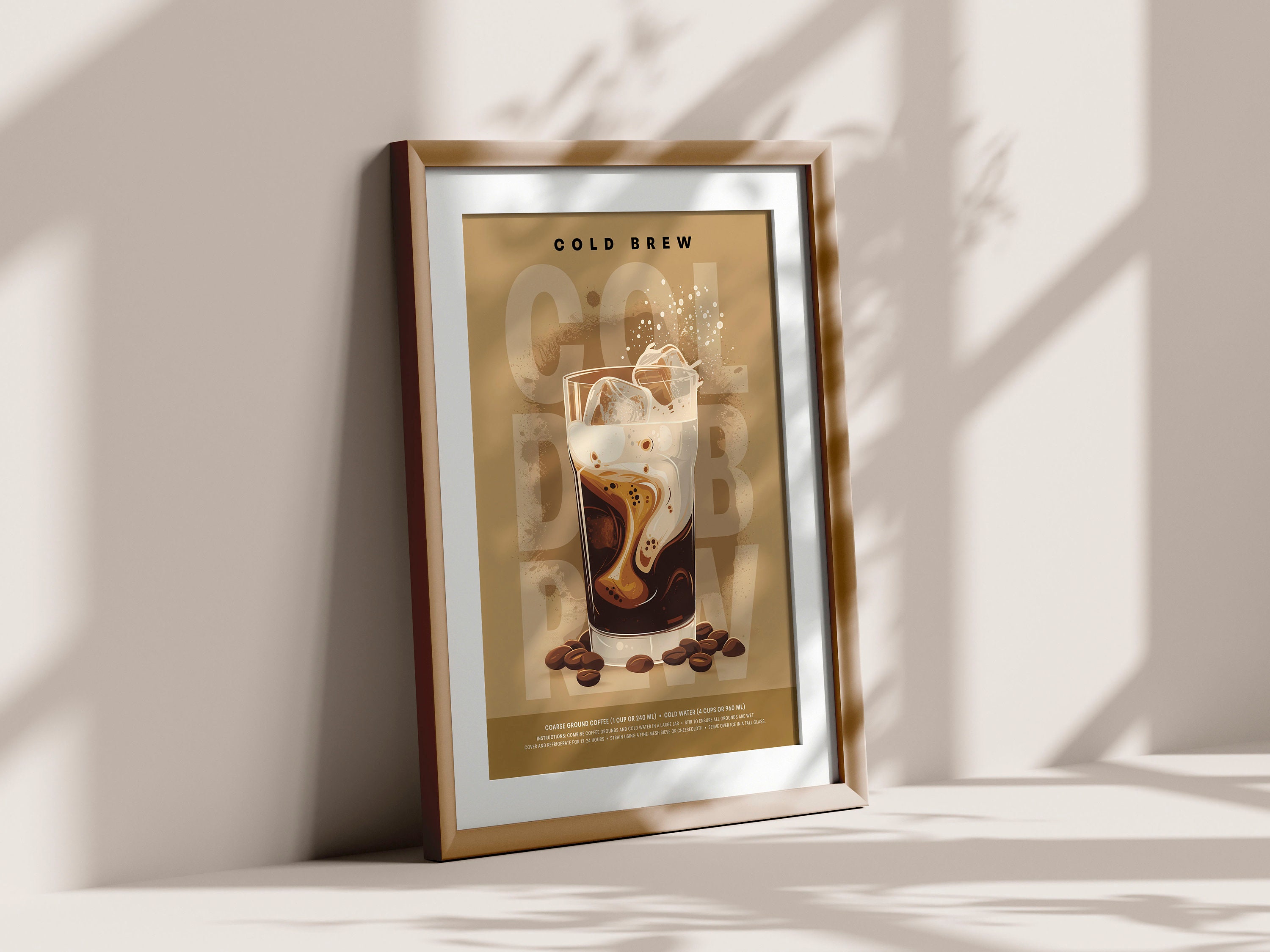 Cold Brew Coffee Poster Printable Wall Art, Retro Bar Decor Art Prints ...