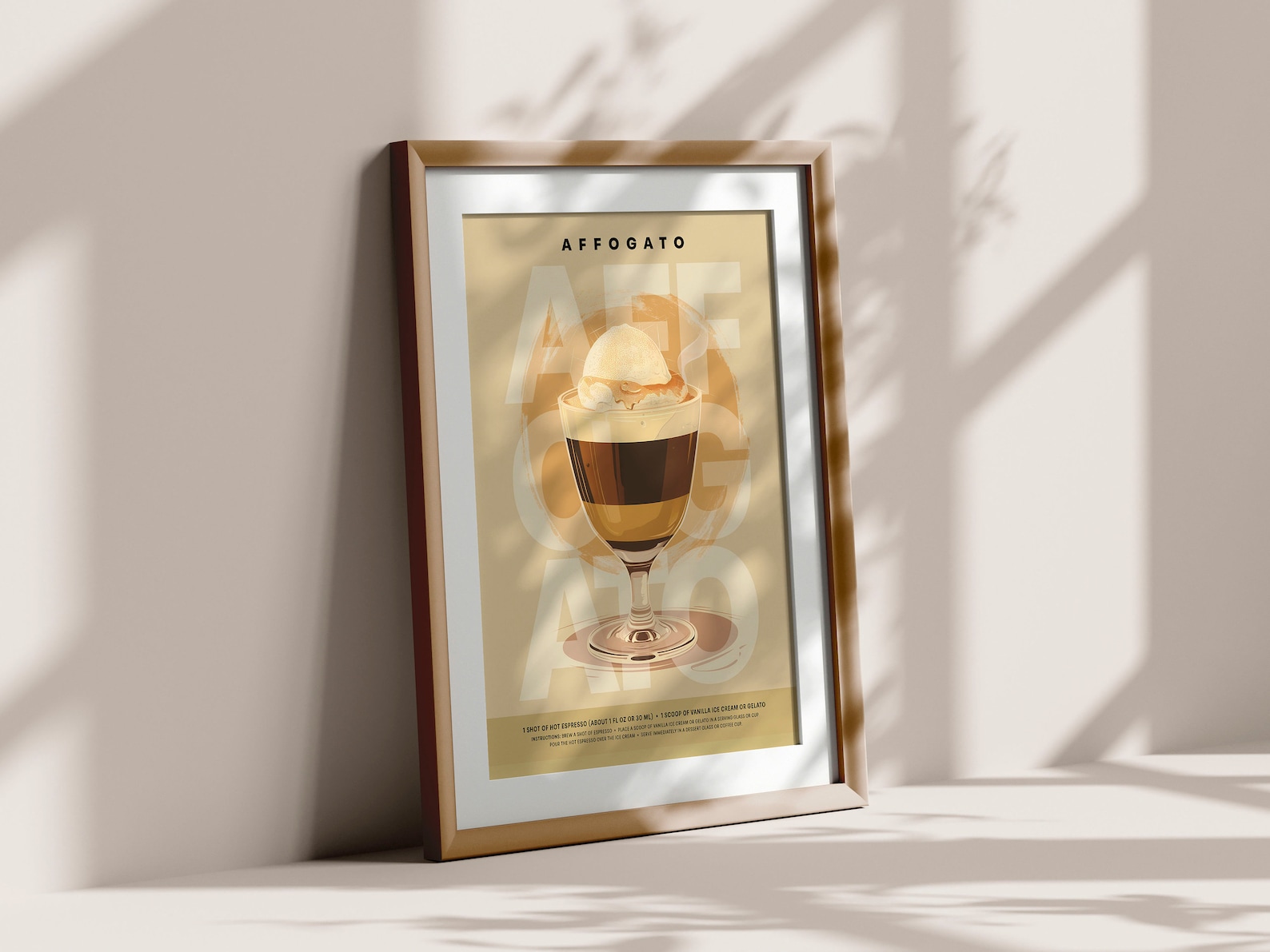Italian Affogato Coffee Poster Printable Wall Art, Retro Bar Decor Art ...
