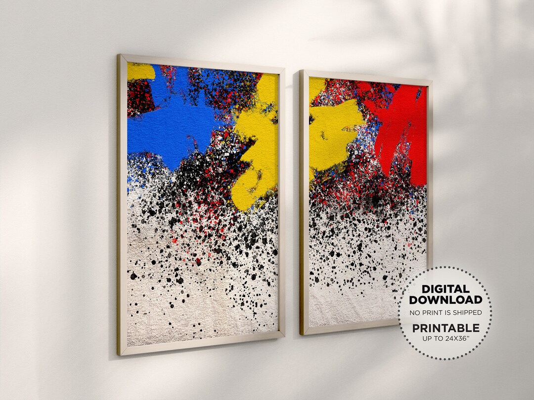 Colorful Modern Abstract Printable Wall Art Brushstroke Painting ...