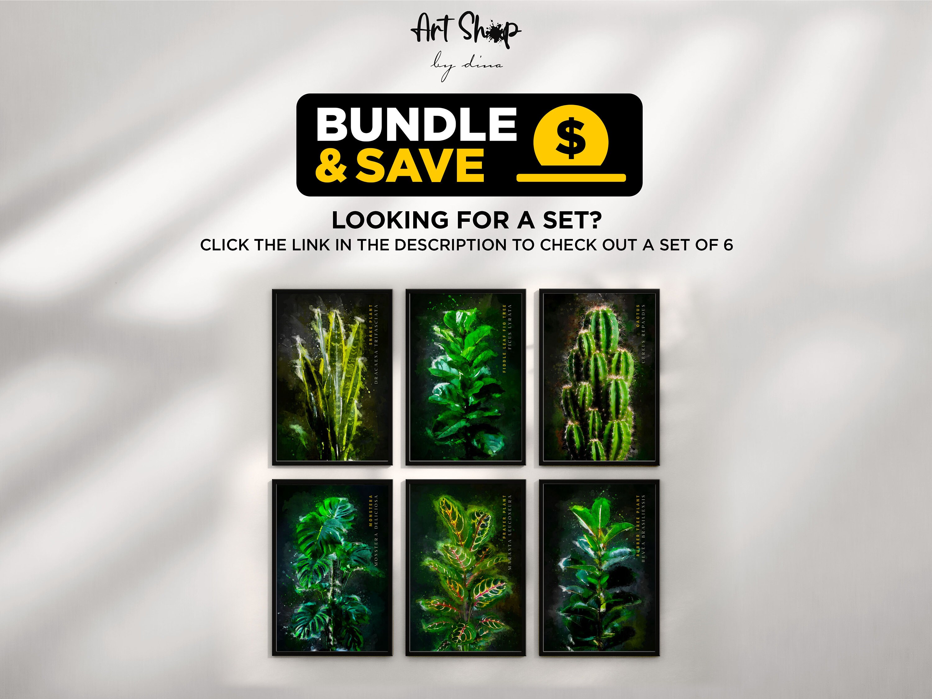 Dark Botanical Printable Zen Wall Art, Organic Modern Decor Tropical ...