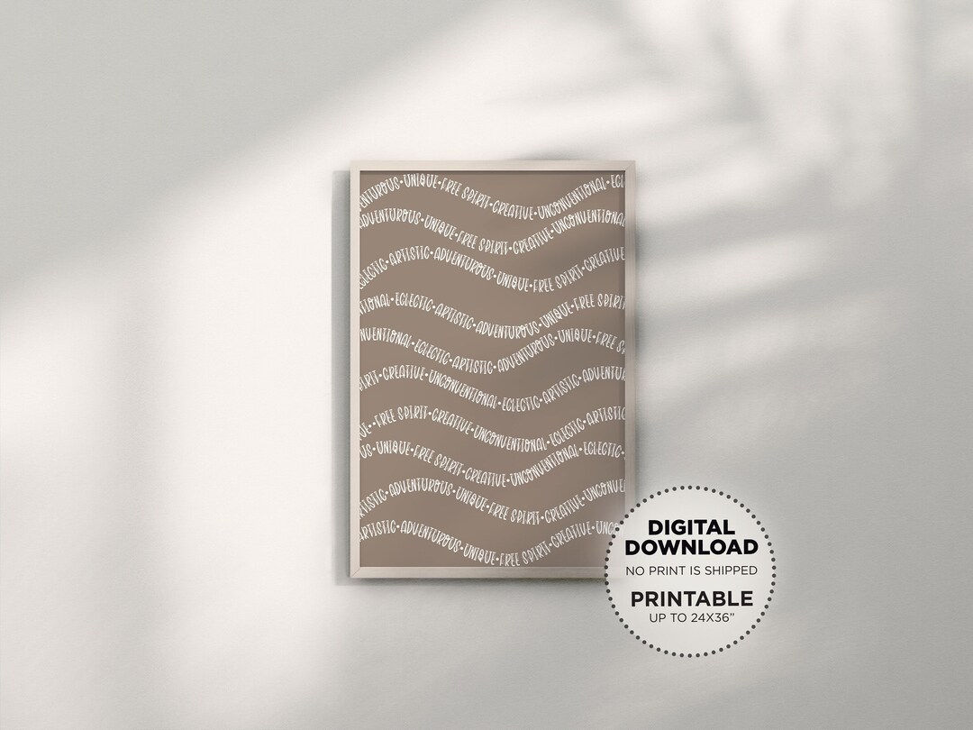 Boho Words of Affirmation Printable Wall Art Digital Download, Neutral ...