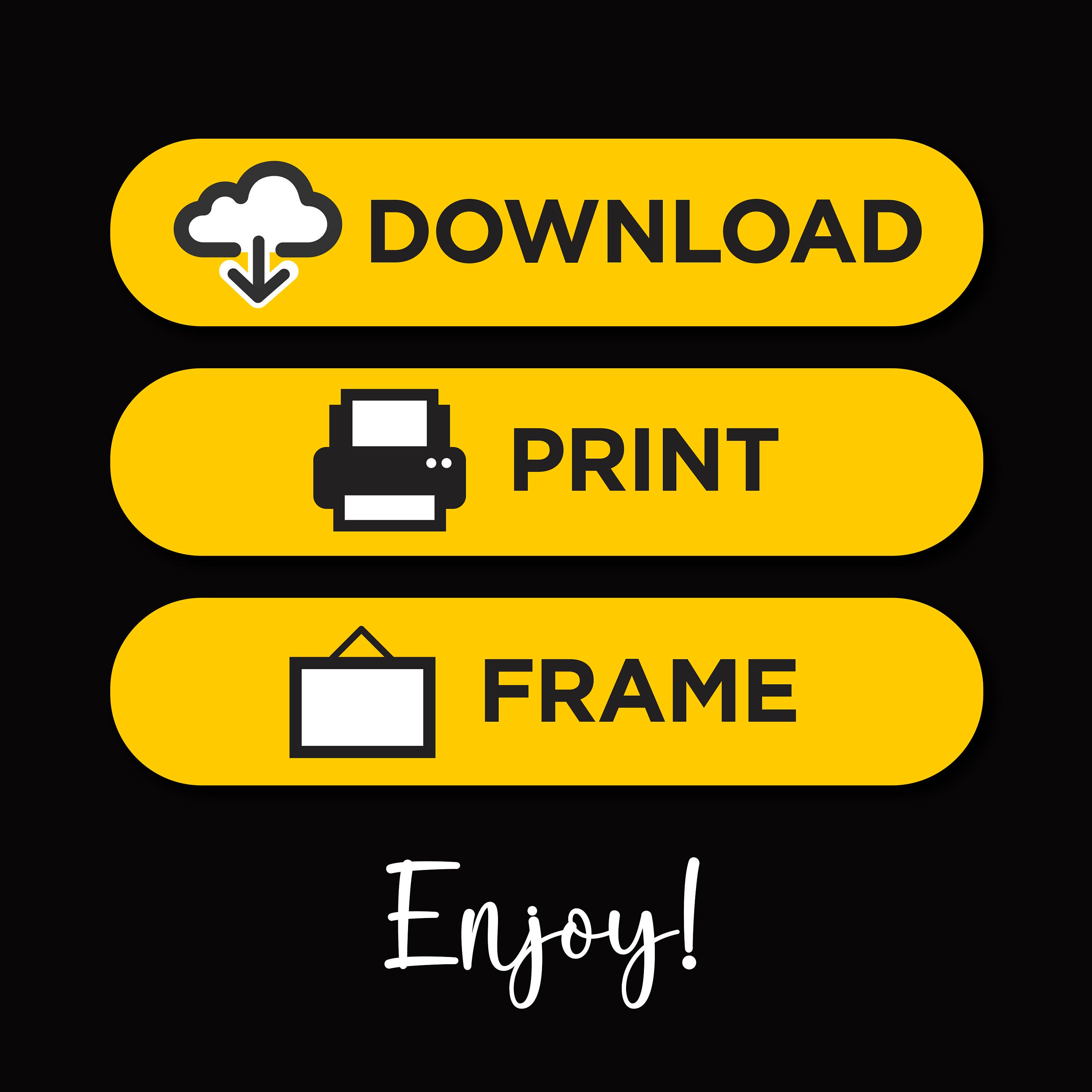 Abstract Yellow & Charcoal Grey Printable Wall Art, 2 Piece Minimalist ...