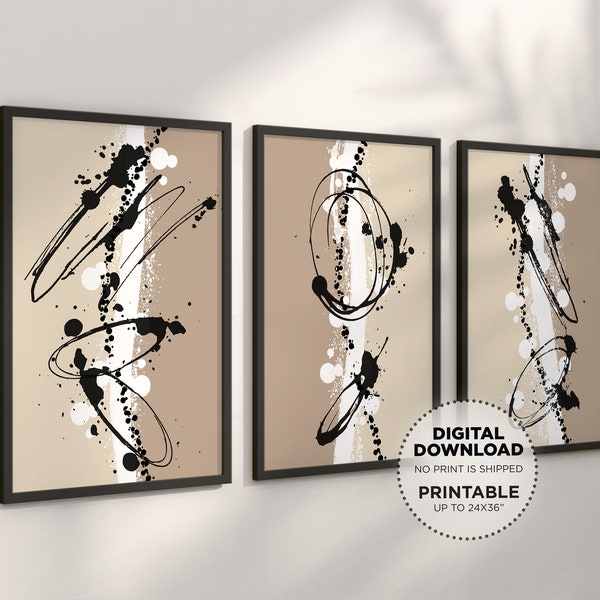 Beige White Abstract Art Painting Splatter - Etsy