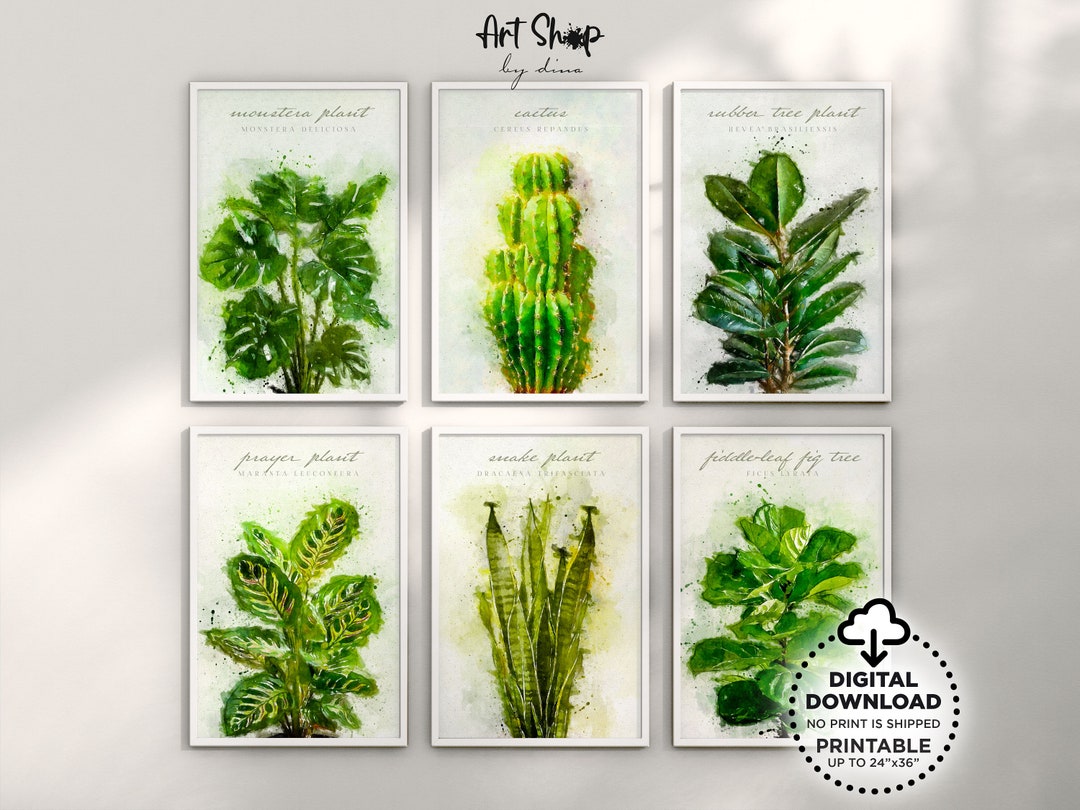 Botanical Printable Wall Art, Tropical Plants Art Prints for ...