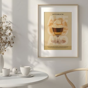 Italian Affogato Coffee Poster Printable Wall Art, Retro Bar Decor Art ...