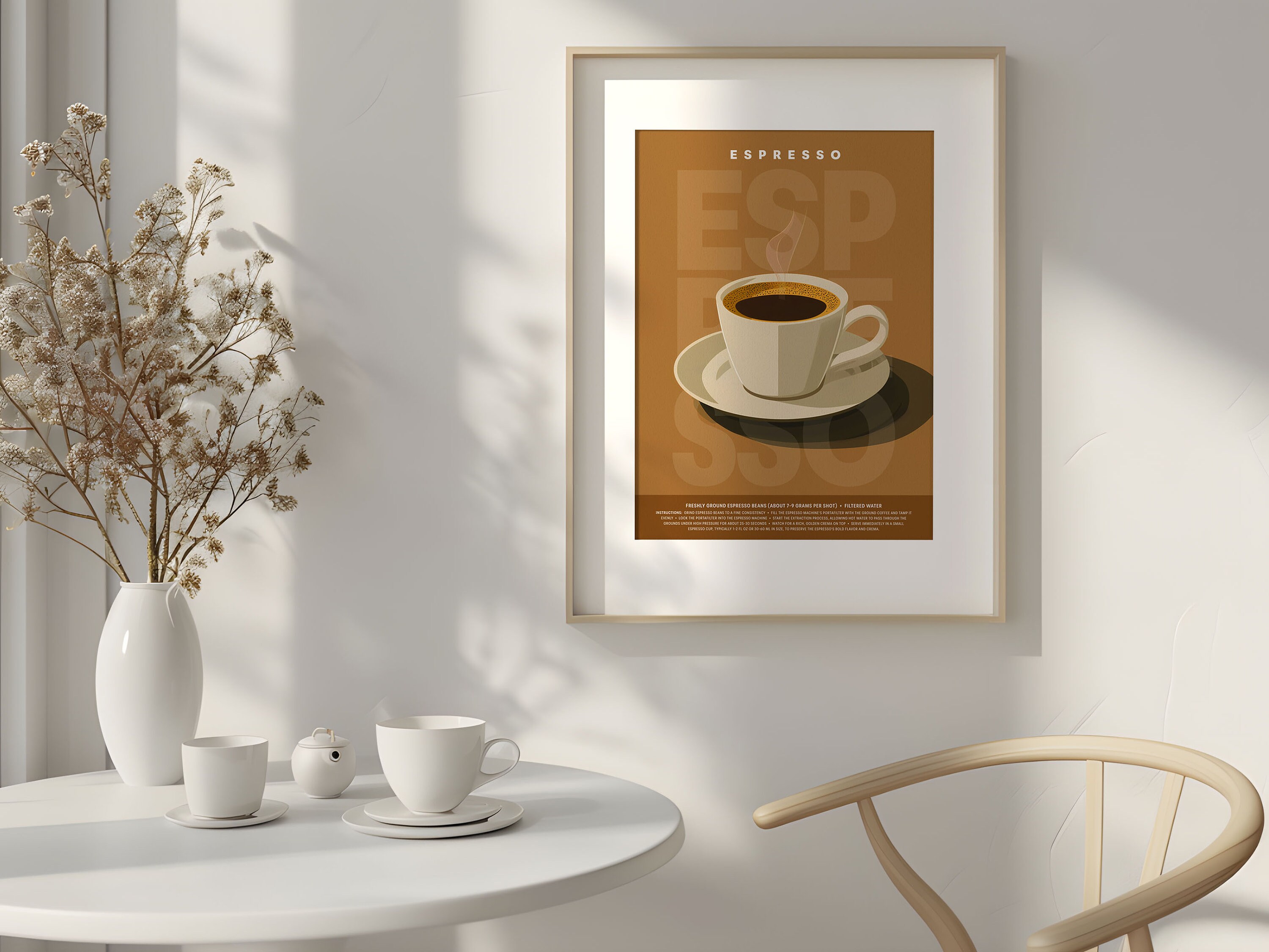 Espresso Coffee Poster Printable Wall Art, Retro Coffee Bar Decor Art ...