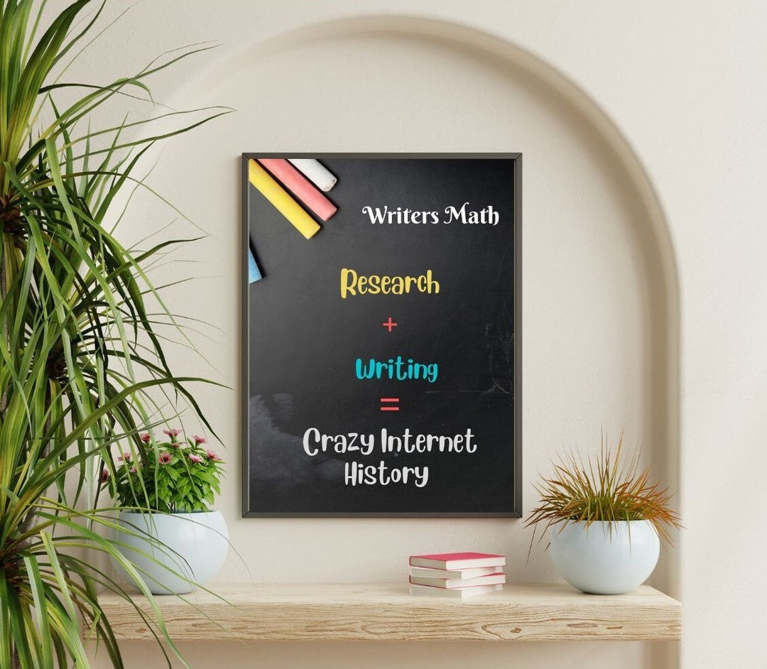 Writer's Humorous Desk Art, Author's Motivation Wall Art, Writer's ...