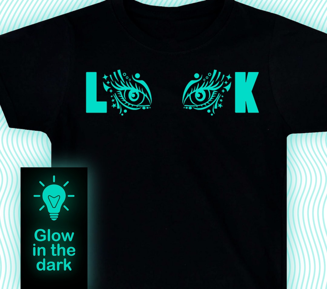 Look Open Eyes Glow T-shirt / Glow-in-the-dark T-shirt / Girls ...