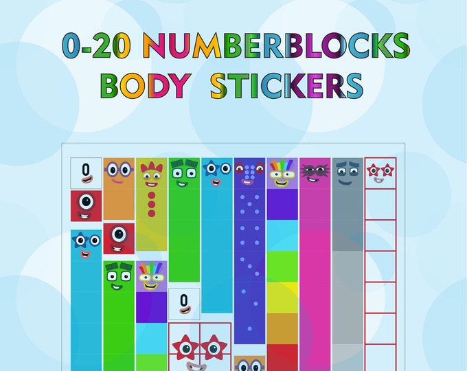 NUMBERBLOCKS Printable Stickers With Background - Numbers 1-10 Plus ...
