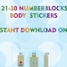 Numberblocks 21-30 Body Stickers / A4 Sticker Printing / Instant ...