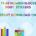 Numberblocks 71-80 Body Stickers / A4 Sticker Printing / Instant ...