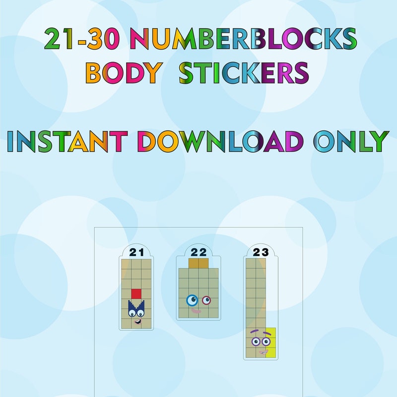Numberblocks Face Stickers - Etsy