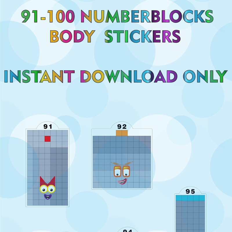 Numberblocks Stickers 1 100 Etsy