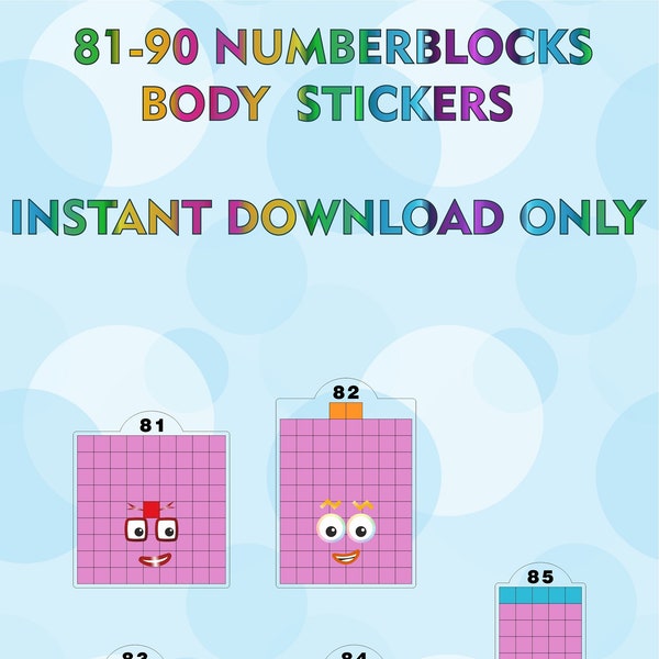 Numberblocks 81 90 stickers - Etsy France