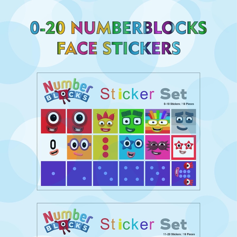 Numberblocks Stickers 1 100 - Etsy