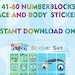 Numberblocks 51-60 Body Stickers / A4 Sticker Printing / Instant ...