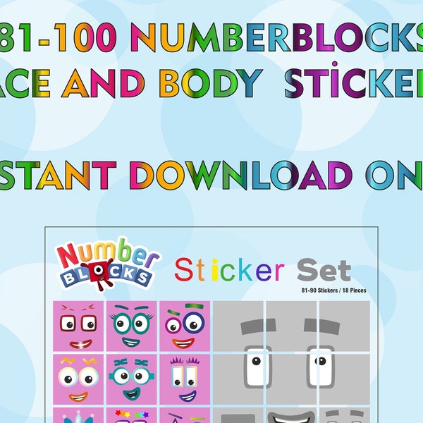 Numberblocks 31-40 Body Stickers / A4 Sticker Printing / Instant ...